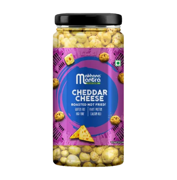 Cheddar Cheese Roasted Makhana Jar – snackmenutrition.com